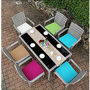 Sigmat Outdoor Seat Cushion Cover Water Repellent Square Chair Cushion Cover-Only Cover Red 18"x18"x2"(2 Covers)