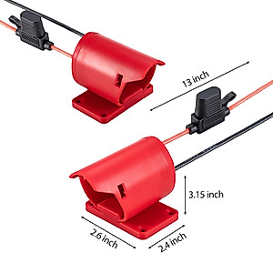 Upgraded Power Wheel Adaptor for Milwaukee M12 12V Battery with Fuse & Wire terminals,Power Connector for Rc Car, Robotics,Rc Truck, DIY,Work for Milwaukee M12 48-11-2420 48-11-2401 Li-ion Battery