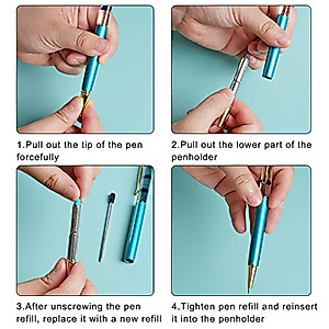 Miayon 10Pcs Liquid Floral Pens Rose Metal Ball Pen With 10pcs Extra Refills Blue Ink Colorful Ballpoint Pens Refillable Ball Pen Office Supplies for School Office Home Christmas New Years Gift Pens