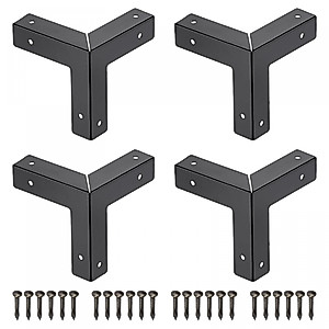 uxcell 33x33x33mm Metal Box Corner Protectors Edge Guard Black 4pcs