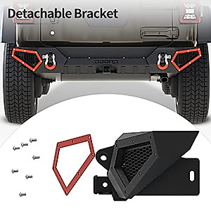 OEDRO Rear Bumper Compatible with 2018-2025 Jeep Wrangler JL & Unlimited JLU (2/4 Doors), Rock Crawler Full Width Bumper with Hitch Receiver & 2 x D-Rings