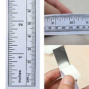 Self-Adhesive Measuring Tape, Double Scale Stick on Workbench Ruler, Sticky Tape Measure for Work Bench, Saw Table, Drafting Table, 36"