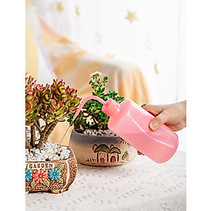 Melphoe Tattoo Wash Bottle Squeeze 3Pcs 500ml Squirt Bottle Succulent Watering Can, Safety Rinse Bottle, Plastic Squeeze Medical Lab Washing Bottle, Tattoo Supplies, Lash Water Bottle Squeezer, Pink