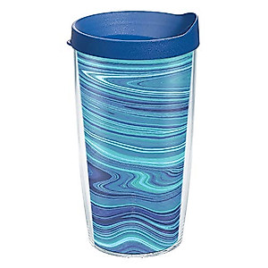 Tervis Aqua Agate Made in USA Double Walled Insulated Tumbler Travel Cup Keeps Drinks Cold & Hot, 16oz, Classic