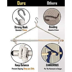 XXL Hammock Chair Hanging Rope Swing with 2 Cushions - Max 500lbs-Perfect for Patio, Porch, Bedroom, Backyard, Indoor or Outdoor - Includes Hanging Hardware Kits