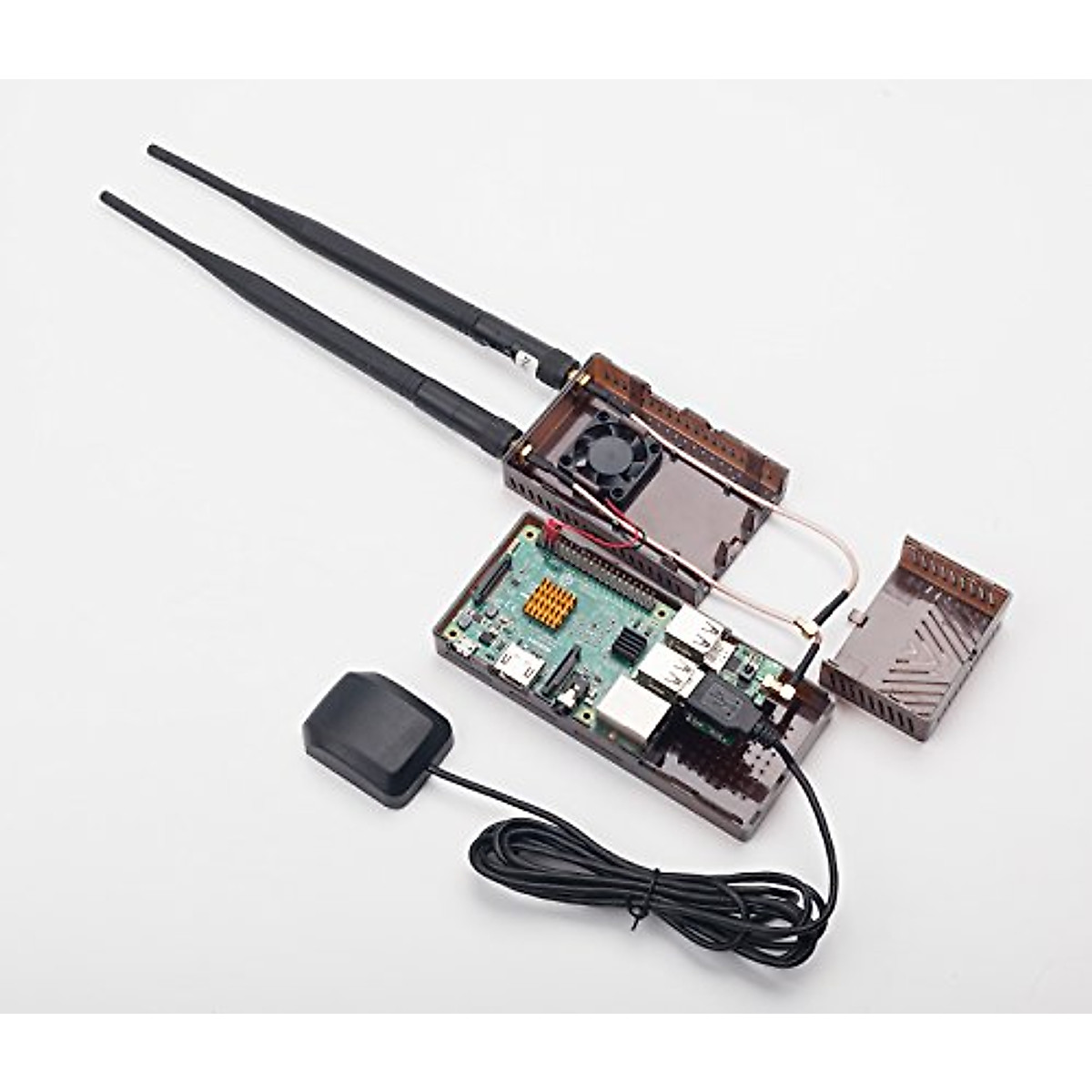 SummitLink Tinted Case with Fan for ADS-B Raspberry Pi Stratux DIY Kit, Matte Finish Tool Free Assembly (Does not fit AHRS)