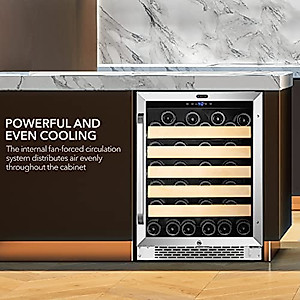 Whynter BWR-541STS 24" Built-in 54 Bottle Wine Refrigerator Cooler, Stainless Steel, One Size, Silver