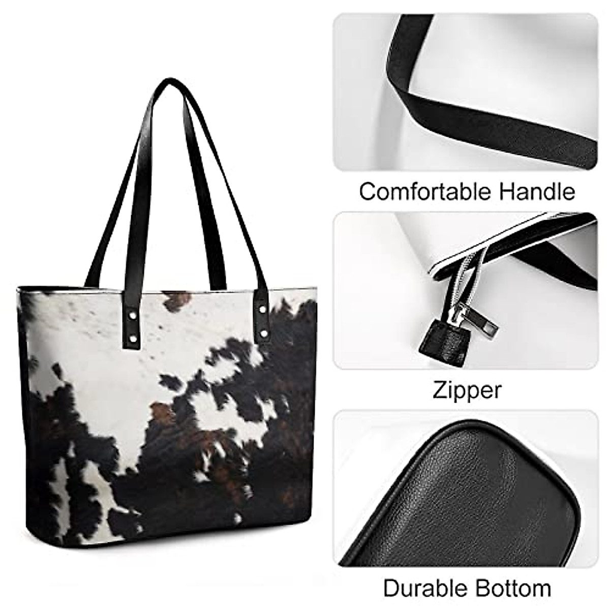 YongColer Modern Cow Print Tote Bag, Big Purse Shoulder Handbag for Women, Cowhide Printed Design