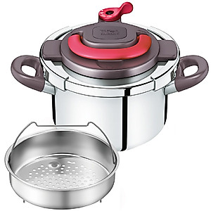 T-fal pressure cooker"Kuripuso arch" one-touch opening and closing IH corresponding paprika Red 4L P4360432