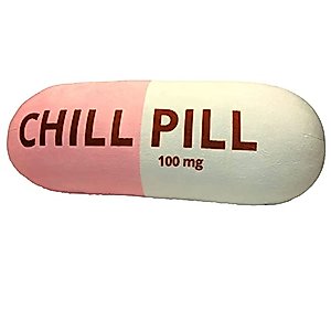 MRJ Products Chill Pill Pillow - Pink Preppy Cute Trendy Room Decor Aesthetic Throw Pillows, College Dorm Teenager Y2K Teacher Doctor Nurse Lawyer Student Friend Sister Birthday for her
