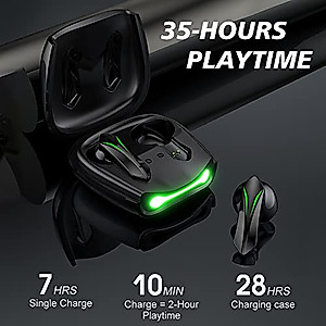 Gaming Wireless Earbuds,3D Touch Bluetooth 5.2 in-Ear Game Earphones with Microphone 40ms Low Latency IPX7 Waterproof，with Breathing Light,360°Stereo Sound & Deep Bass Bluetooth Gaming Earbuds