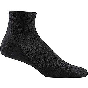 Darn Tough Men's 1/4 Ultra-Lightweight Run Sock (Style 1034) - Black, Large