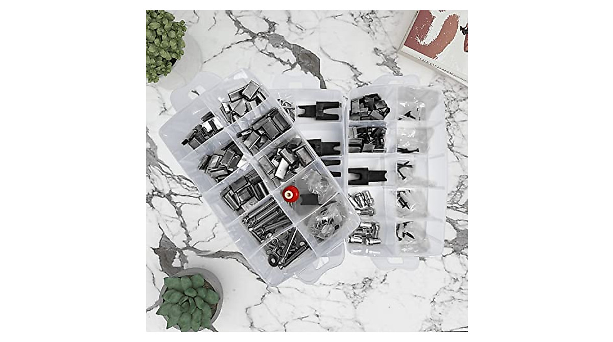Lukar 3-Tier Stackable Storage Organizer with 30 Adjustable Compartments