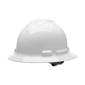 Malta Dynamics Made in US Full Brim Hard Hat, OSHA/ANSI Compliant, White