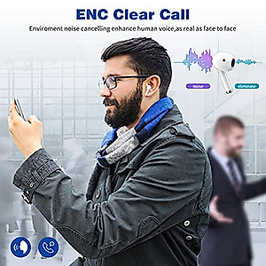 Wireless Earbuds for Samsung S23 Ultra S22 A53, 5.3 Bluetooth Headphones Noise Canceling Ear Bud with Earhooks Touch Control Stereo for iPhone 14 Pro Max 13 12 X Pixel 7 Pro 6 6A OnePlus 11 Android