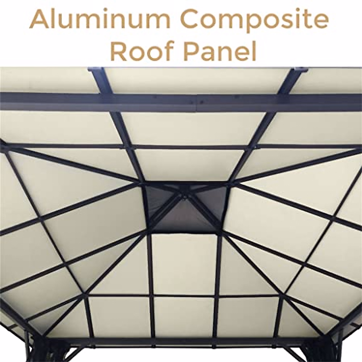 Walnut 10 Ft. X 10 Ft. Metal Outdoor Patio Gazebo with Insulated Double-Roof Hardtop and Netting