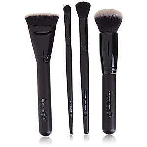 e.l.f. Complexion Perfection Brush Kit, 4-Piece Makeup Brush Set, Brushes For Foundations & Concealers, Vegan & Cruelty-Free