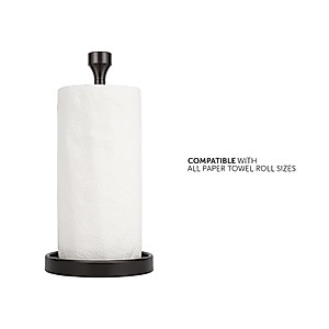 Ivilon Countertop Paper Towel Holder - Modern Bell End Minimalist Design - Color Oil Rubbed Bronze