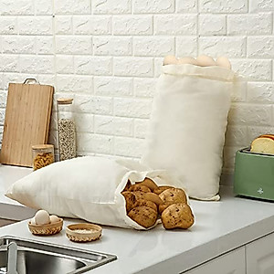 Pangda 15 Packs Muslin Bags Cloth Bags with Drawstring Canvas Large Storage Bags Bulk Cotton Reusable Grocery Bags DIY Craft Sachet Bag for Party Wedding Home Storage, Natural Color (15 x 22 Inches)