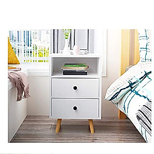 SJYDQ End Tables, Night Stand with Drawer Cabinet for Bedroom Bedside Table Furniture Side Table