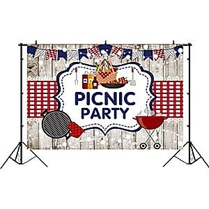 Lofaris Picnic Birthday Party Backdrop Kids BBQ Birthday Brunch Baby Shower Background Summer Bridal Shower Party Decor Cake Table Banner 5x3ft