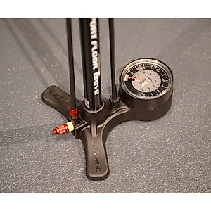 LEZYNE Sport Floor Drive 3.5 High Pressure Bicycle Floor Pump with 3.5" Analog Gauge - Durable 220 PSI Tire Air Pump for Road/Track Bikes - Fits Presta/Schrader Valve - ABS-1 Pro Chuck or Dual Valve