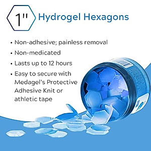 Medagel Hexagels Plus Aloe Vera - Hydrogel Pads Protection & Treatment | Blister Prevention | Instant Cooling and Soothing Relief of Skin Irritations | 200ct Hexagon Pads (Original Formula)