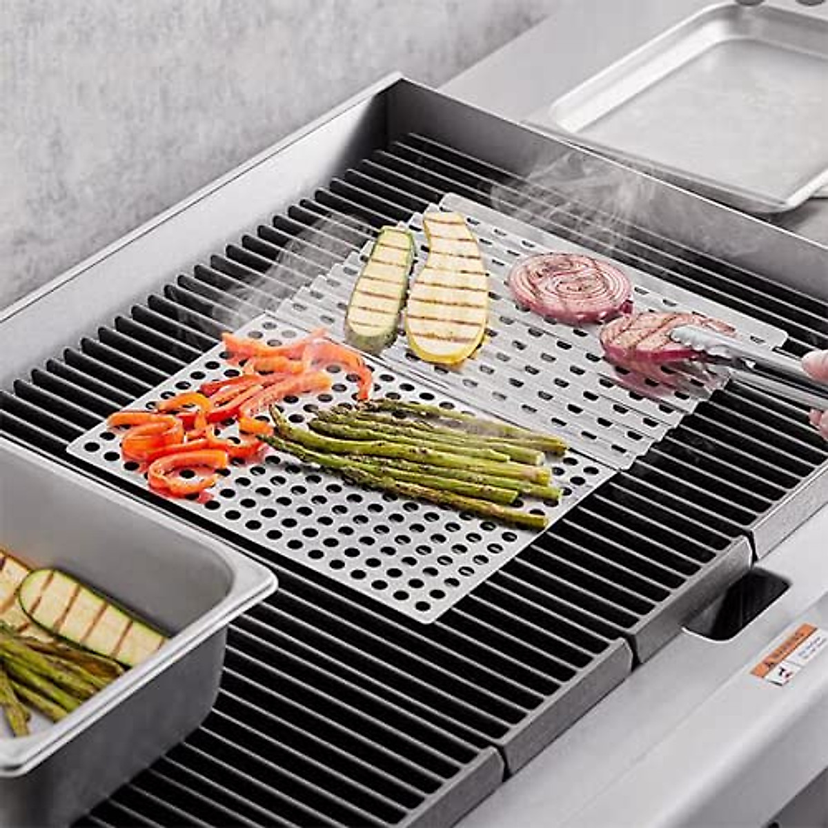 Stainless Steel Perforated Grill Sheet Stainless Perforated Sheet Perforated BBQ Grill Outdoor Replacement Charcoal Tray or Pan for Charcoal Grill (1PC-30cmx30cm(11.8"x11.8")--Thickness 0.88mm(0.03"))