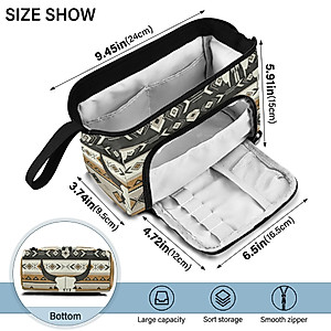 Fisyme Western Boho Bull Skulls Pencil Case Large Capacity Pencil Pouch Pen Bag Box Big Makeup Pencil Case Organizer