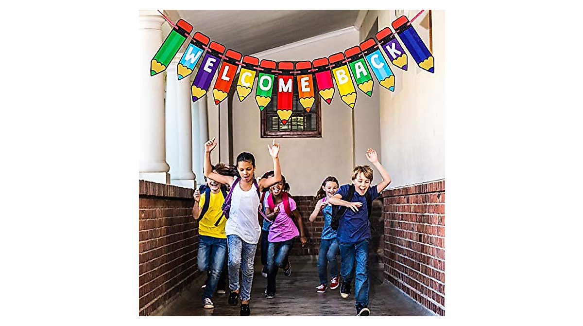 Welcome Back Party Decorations - Vibrant Classroom Banner for School