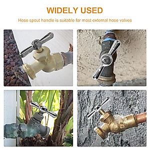 VIDABTE 01-5095 Bibb Sillcock Tee Handle,Metal Outside Faucet Hose Bibb Tee Handle,16 Point Broach (4 pcs)