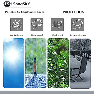 LSongSKY Portable Air Conditioner Cover,Waterproof & Dustproof Cover suitable for Most 5000-14000 BTU Portable Air Conditioners, Anti-Dust Portable Air Conditioner Storage Bags Protection Cover