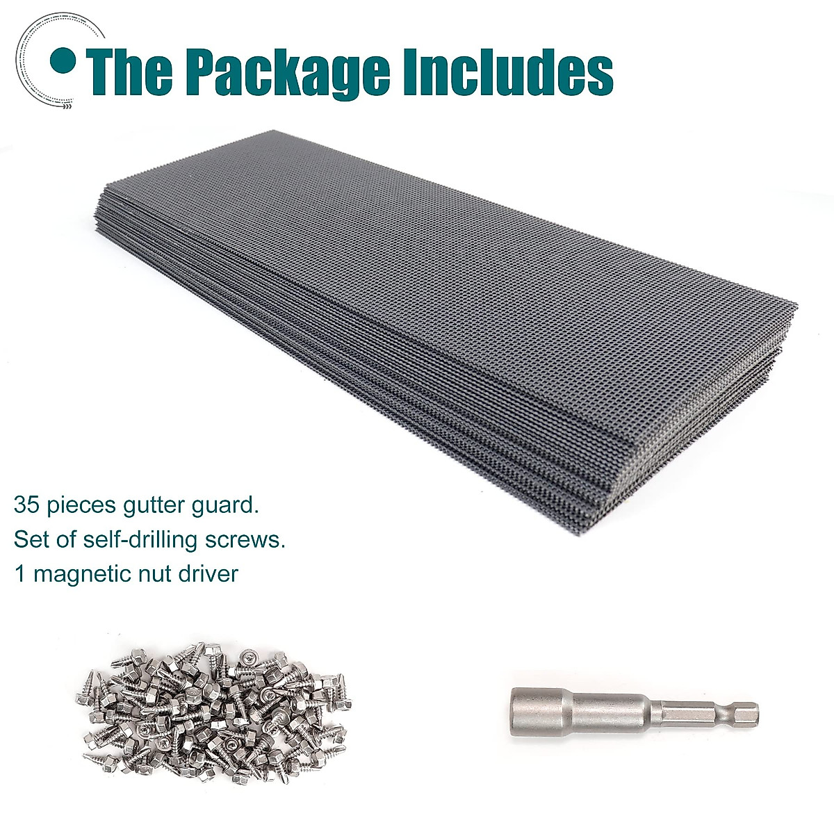 Daisypower Gutter Guards,4", 5", 6" Stainless Steel DIY Leaf Protection,Micro-Mesh Gutter Cover System fits Any roof or Gutter Type,Anti-Leaf,Prevents Roof Clogged Downspouts,48ft (Grey)