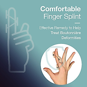 Armor Finger Extension Splint, Knuckle Brace for Injury, Arthritis, Tendinitis, PIP Joint Tightness, and Boutonniére Deformities with Adjustable Bilateral Wires, All Ages, Large