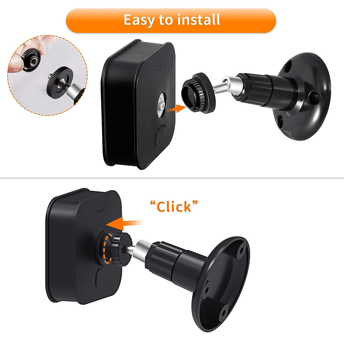 Blink Camera mounts for Blink Home Security Camera Blink Outdoor Indoor Camera Blink XT Blink XT2 Camera 360° Degree Adjustable, Fits Blink Camera Add On Accessories(3 Pack, Black)