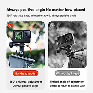 TELESIN Magnetic Swivel Clip Mount with Phone Holder, Bag Backpack Shoulder Body Strap Attachment for GoPro Max Hero 11 10 9 8 7 6 5, Insta360 X2 X3 RS GO2, DJI Action 2 3 Accessories
