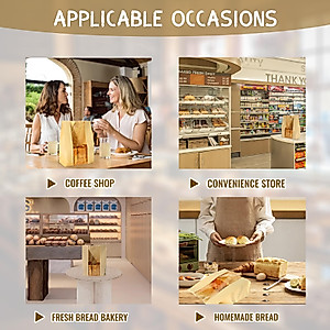 Bread Bags for Homemade Bread 25PCS Paper Bread Bags for Sourdough Large Bakery Bags with Window for Baked Food Packaging Storage Gift Giving Includes 25PCS Label Seal Stickers 13.7x8.3x3.5in