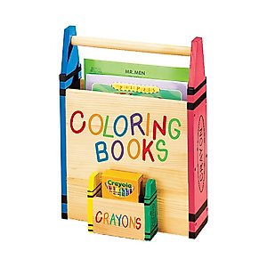 Fox Valley Traders Coloring Book Caddy - Coloring Book Organizer with Crayon Storage – Book Carrier – Tote