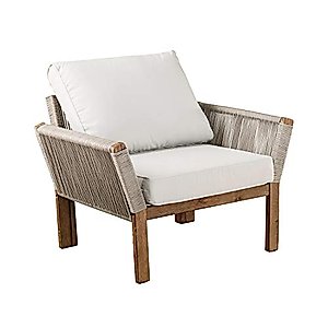 SEI Furniture AMZ8039801DO Brendina Outdoor Armchair, Natural, White