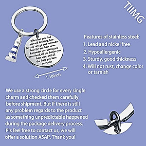 TIIMG Lighthouse Motivational Gifts Nautical Lighthouse Keychain Prayer Religious Christian Gifts (Lighthouse whenever)