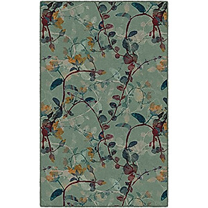 Brumlow Mills Catalina Fall Green Floral Area Rug for Home Decor, Living Room Carpet, Kitchen Mat, Patio or Entryway Rug, 3'4 x 5'