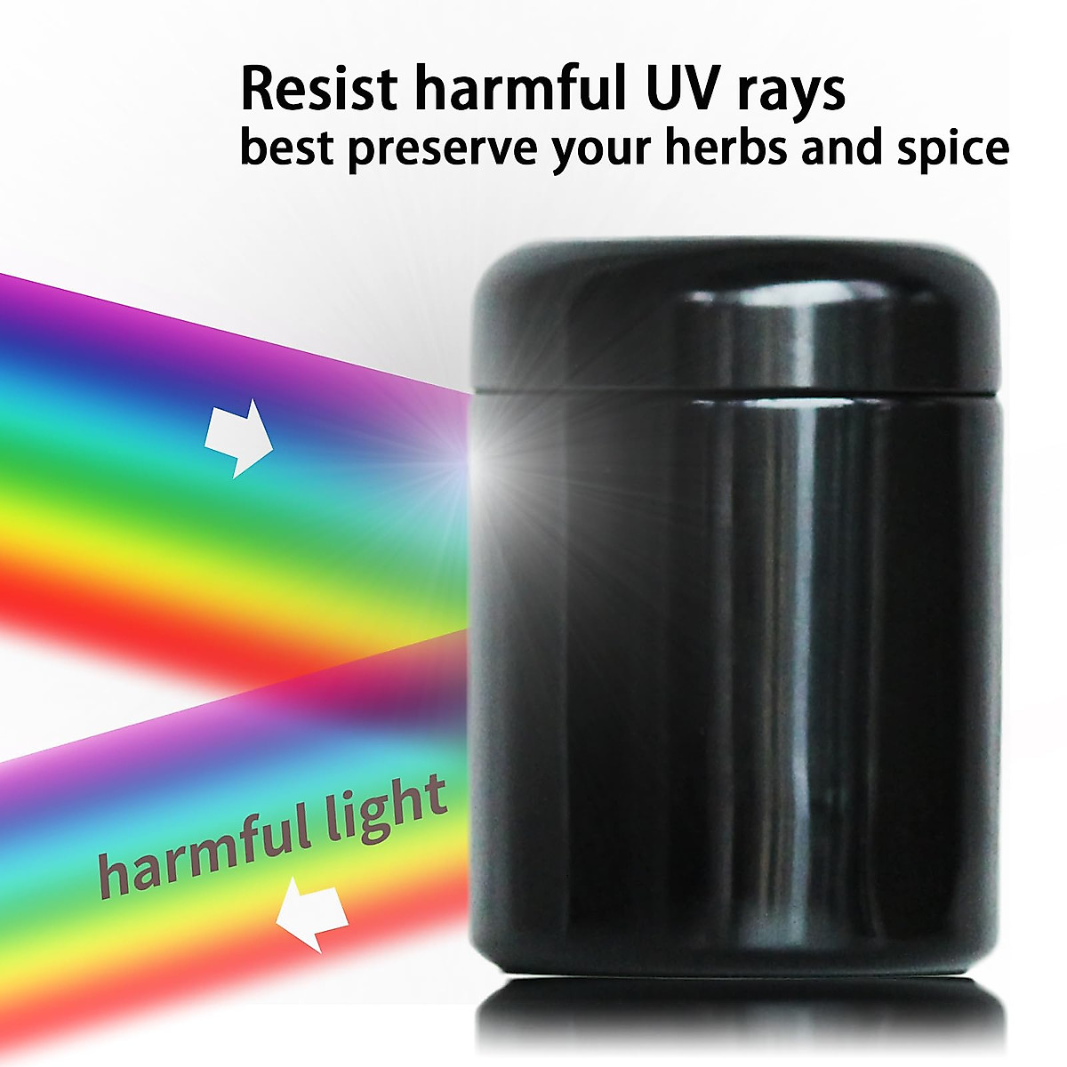 Matoolser Black Glass Airtight Storage Container Jar 250ml Half Oz with UV Protection for Spice Coffee