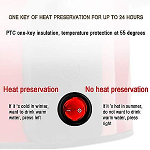 Stainless Steel Electric Water Kettle, 1.7L Cordless Tea with Auto Shut-Off Boil-Dry Protection, Double Wall Anti Hot Water Boiler, No Plastic Touch Water, 1800W / Red