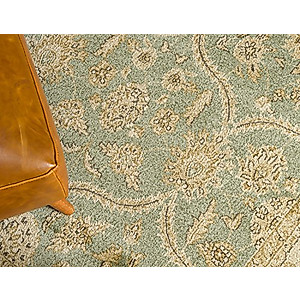 Unique Loom Edinburgh Collection Classic Oriental Traditional French Floral Country Inspired Design Area Rug, 5' 1" x 8' Rectangle, Light Green/Cream