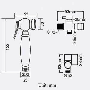 ZLOCYIVHE Hand Shower for Toilet Black Hand Held Bidet Toilet Sprayer Kit Toilet Sprayer for Cloth Diapers Brass with Hose Cold Water Toilet Handheld Bidet Sprayer