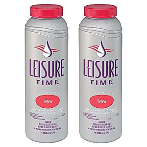 LEISURE TIME RENU2-02 Renew Non-Chlorine Shock for Spas and Hot Tubs, 2.2-Pounds, 2-Pack & 22339A Spa Up Balancer for Hot Tubs, 2 lbs