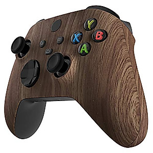 eXtremeRate Side Rails Grips Shell for Xbox Core Wireless Controller, Wood Grain Replacement Part Front Housing Cover Handles Faceplate for Xbox Series X & S Controller [Controller Excluded]