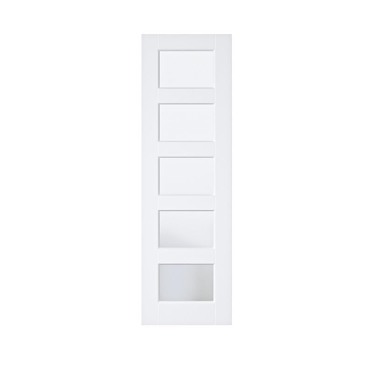 French Interior Door 48" x 80" (Double 24" x 80") 5 Lites Tempered Frosted Glass Door Panels, Pantry Door Slab Closet Door Easy Assembly - Without Hardware Kit