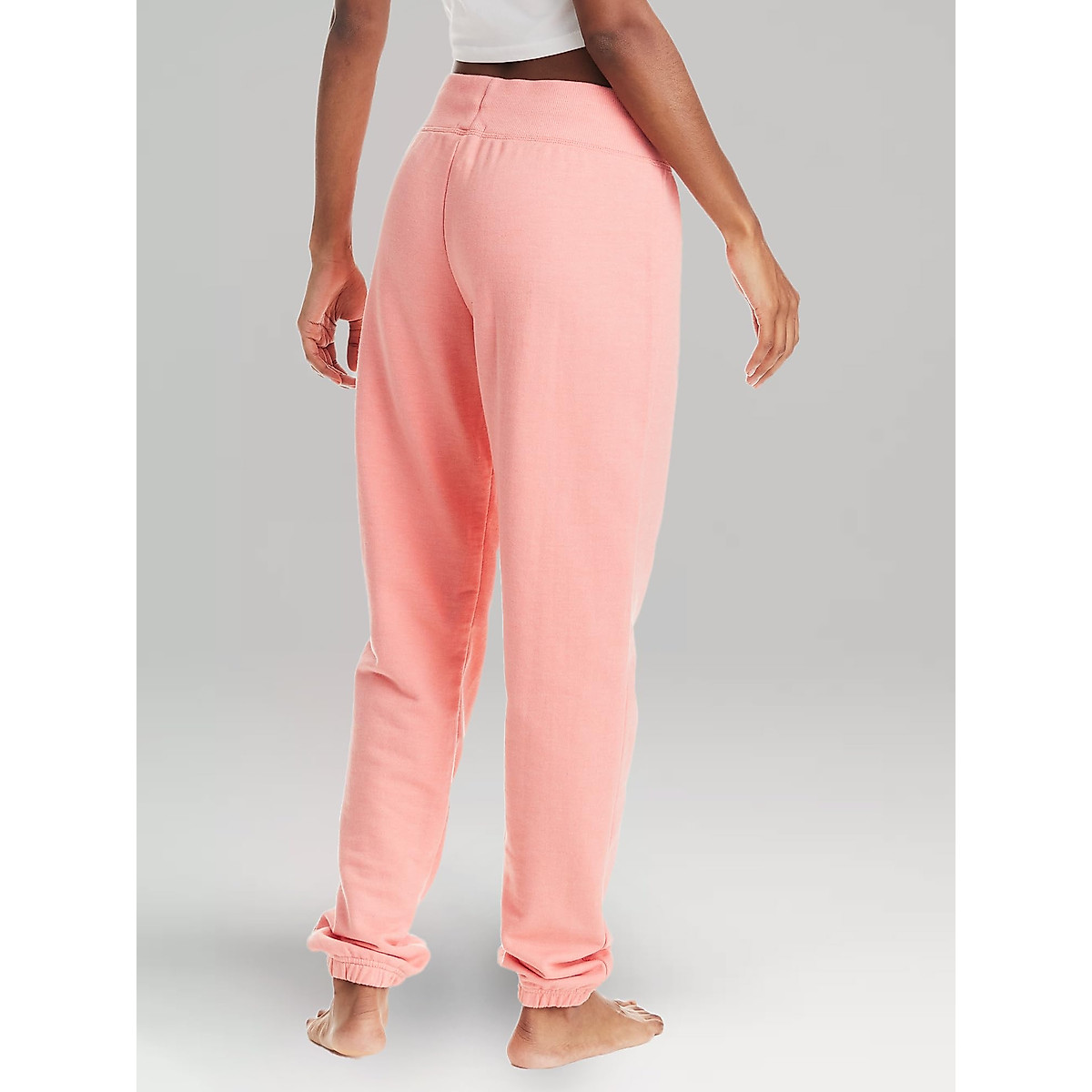 U.S. Polo Assn. Womens Sweatpants Joggers, Comfy and Breathable French Terry Lounge Pants for Women (Coral Heather, Medium)