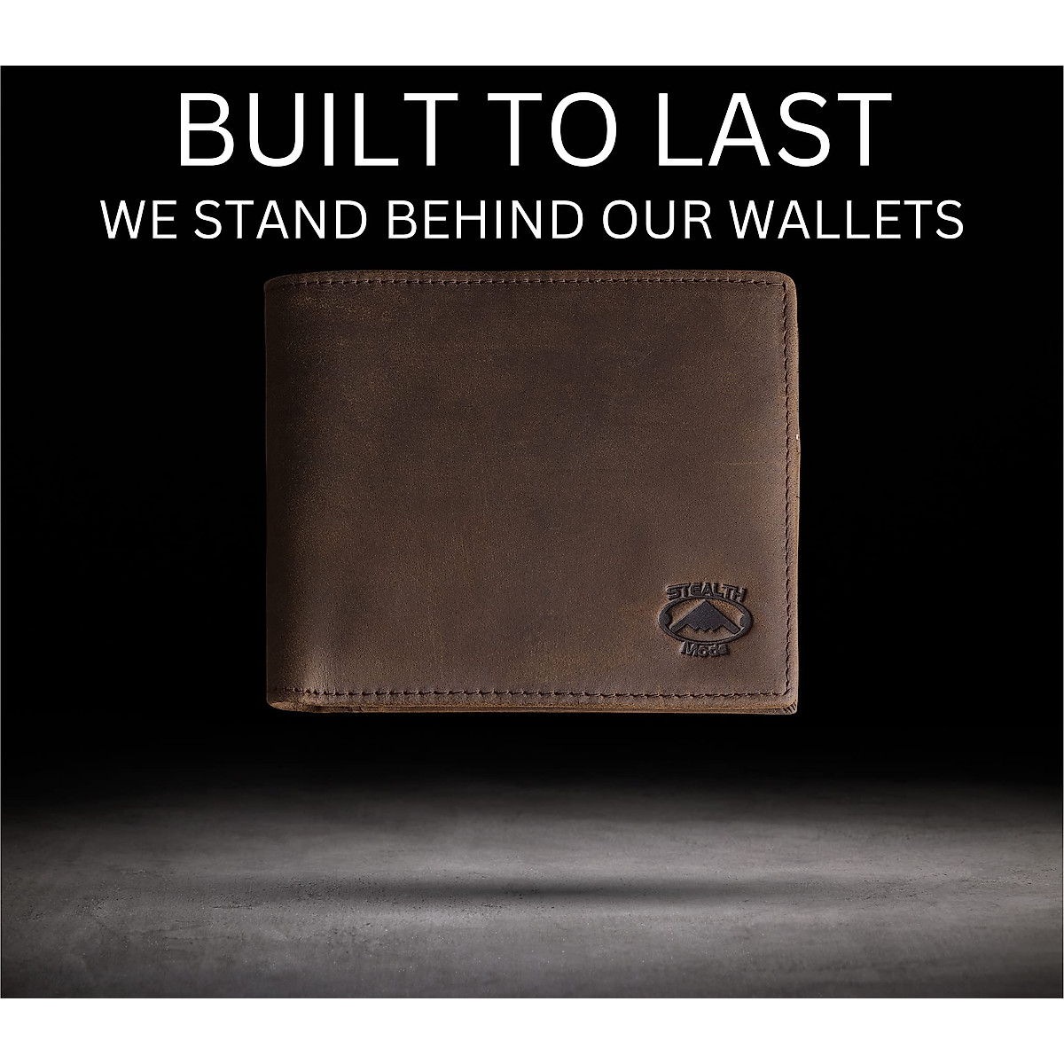 Stealth Mode Leather Bifold Wallet for Men With ID Window and RFID Blocking